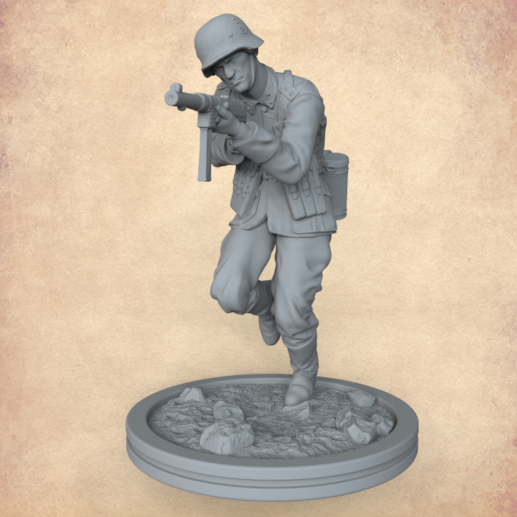 1/35 Resin Kit Figure WW2 German Soldier Running Model Unpainted ...