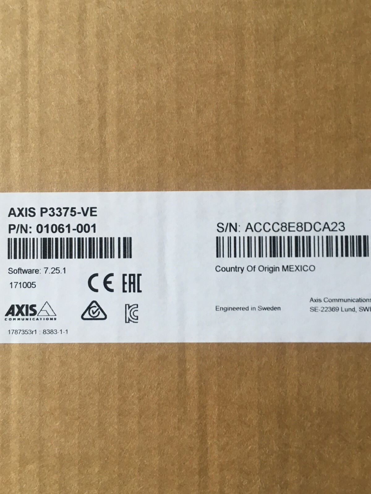 Axis P3375-VE, P3374 LV Dome IP Network Camera IP Rated HD 1080P CCTV ...