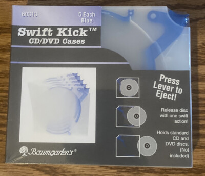 50 Swift Kick™ CD/DVD/Blu-Ray Cases Lever Eject Disk 5 Pack Sealed - 10 ...