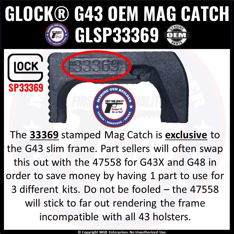 Glock 43 Lower Parts Kit OEM G43 LPK Authentic Factory Armorer ...