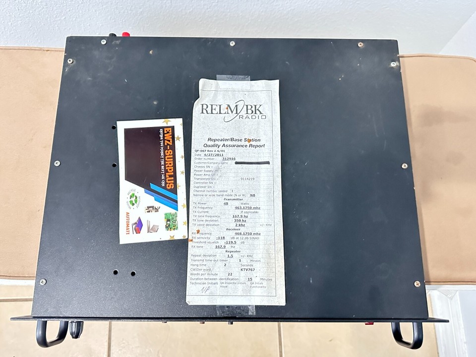 BRIGECOM SYSTEMS RELM RADIO REPEATER MODEL CS-540U TX 463.1750 MHZ RX ...