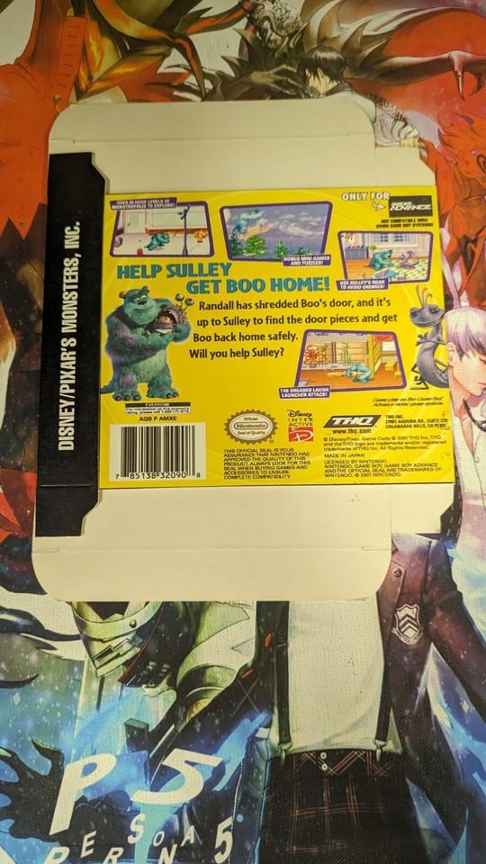 Gameboy Advance GBA Promo Display Box Only Disney Pixar Monster Inc ...