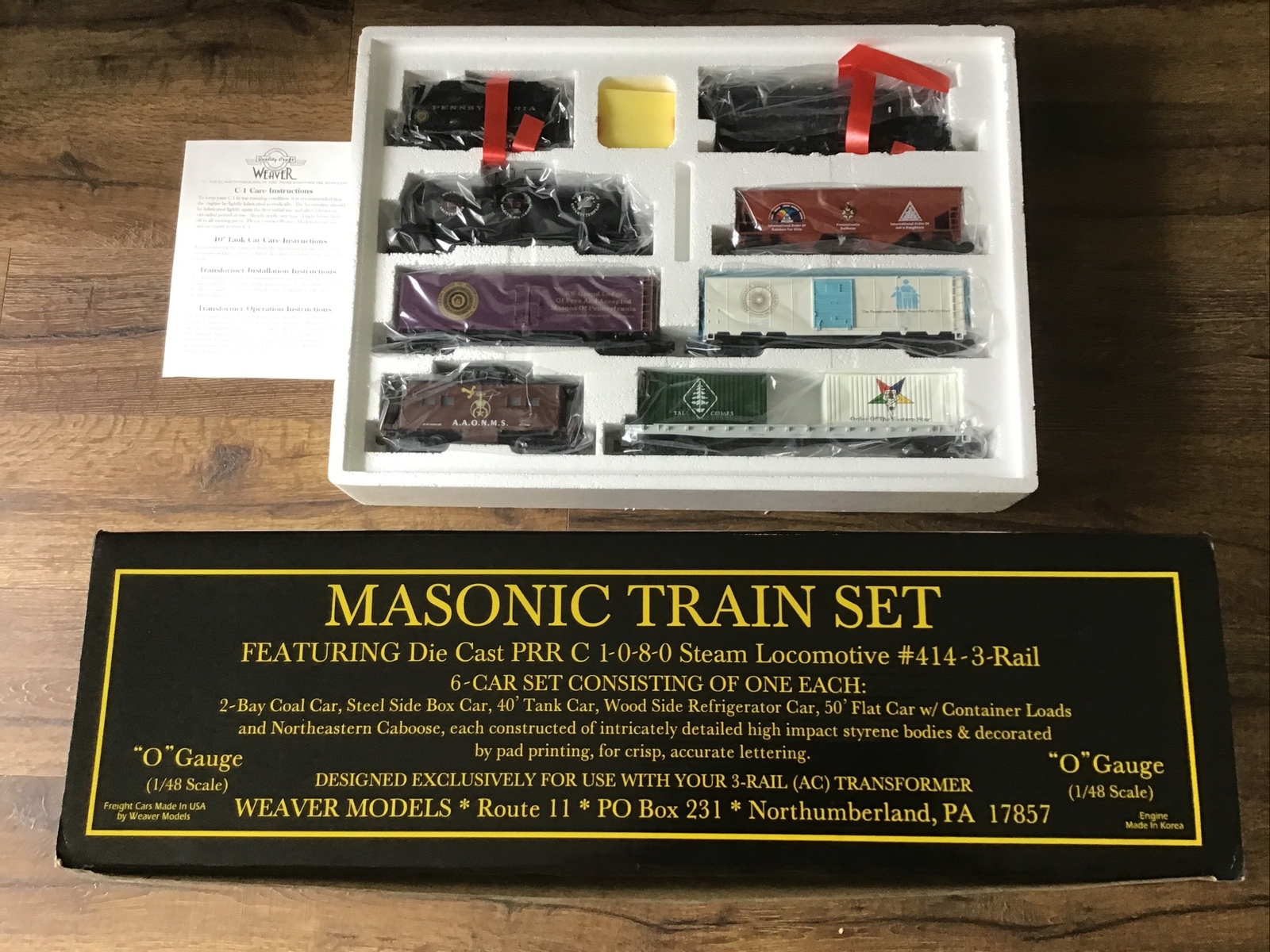 NEW WEAVER TRAIN SET O GAUGE MASON MASONIC GRAND LODGE SHRINERS PRR ...