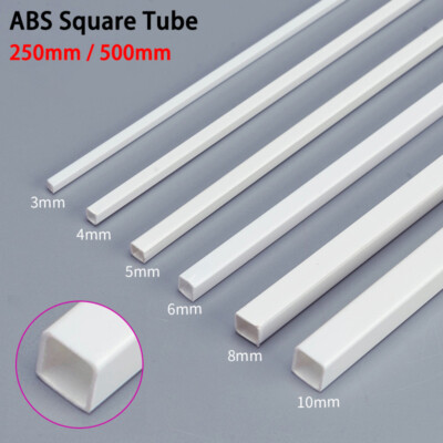 White ABS Square Tube 3-10mm Styrene Plastic Strip Rod Plasticard 250 ...