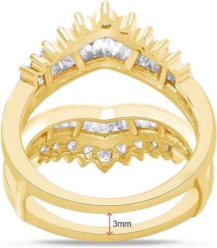 1.25ct Natural Diamond Solitaire Enhancer Guard Ring 14K Solid Yellow ...