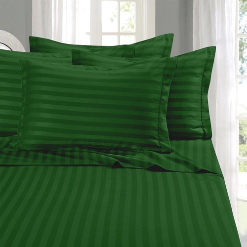 Full Size Bed Sheet Set Microfiber Wrinkle Resistant Damask Stripe,Dark ...