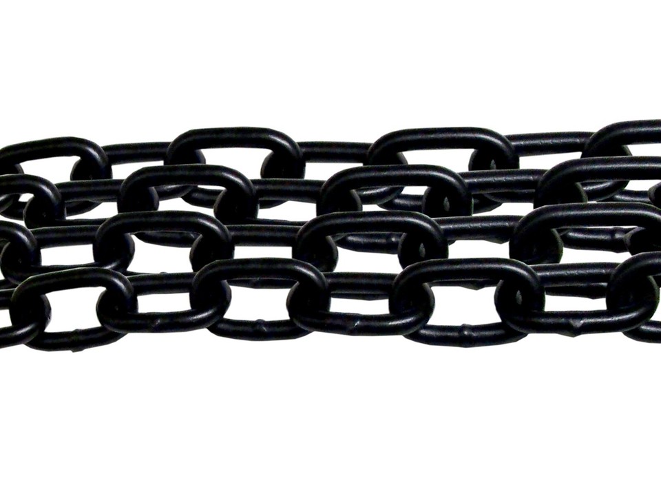 1/4" Black Powder Coated Steel Chain 10 FT Section | Each | 1300 lbs ...
