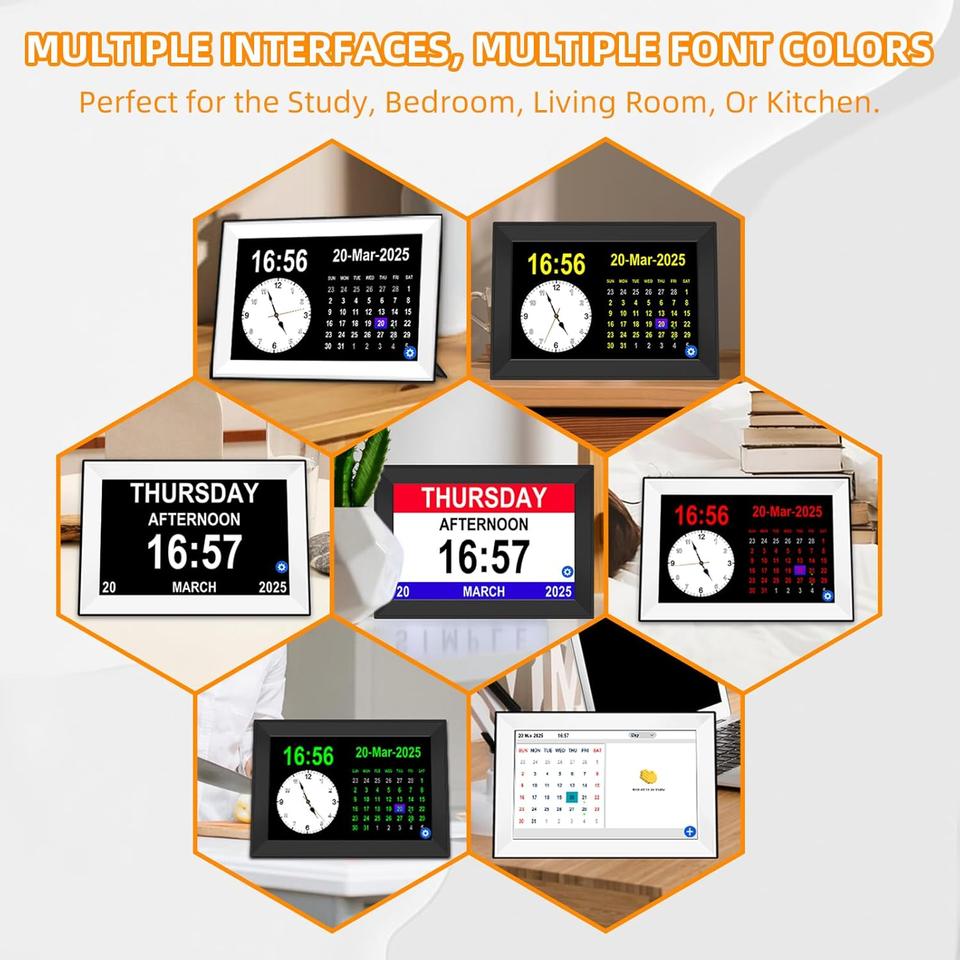 10.1 Touch Screen Extra Large Digital Clock with Date and Day for ...