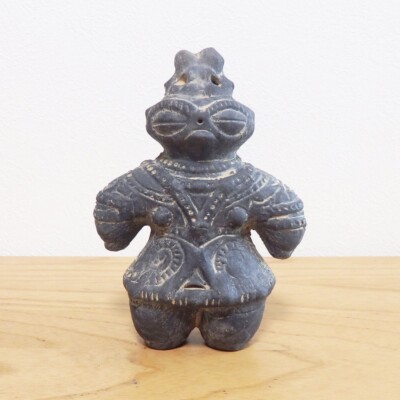 Dogu Jomon Period Clay Statue Earthen Figure Black 12cm Replica JAPAN ...