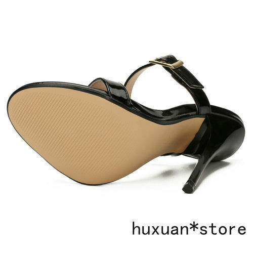 Men's Slim Heels Sandals Buckle Strap White Drag Queen Crossdresser ...