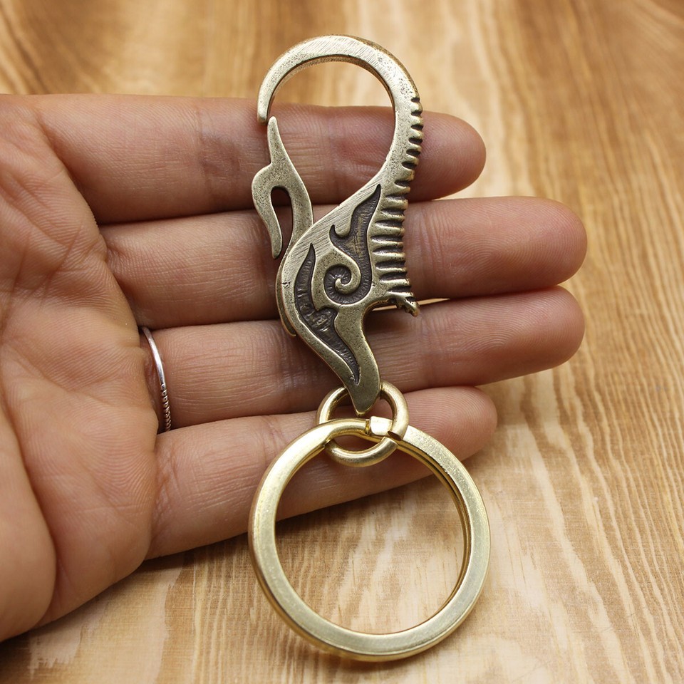 Solid Brass keychains Pants Clip Hook Bag Hook Car EDC Keyrings Key ...