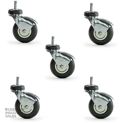 3" x 3/8" x 1" Grip Ring / Chair Institutional Stem IV Pole Caster (5 ...