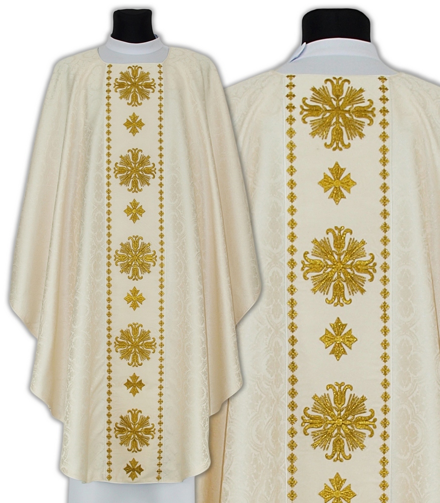 Cream Gothic Chasuble with stole G632-AK25 Vestment Casulla Crema ...