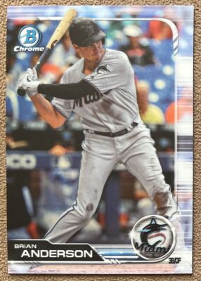 2019 Bowman Chrome Brian Anderson Miami Marlins #77 MLB Baseball Card ...