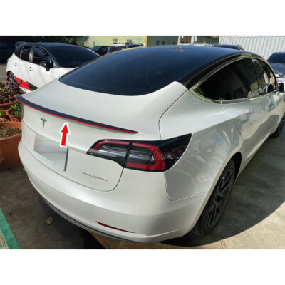 Black + RED Line For Tesla Model 3 4DR Sedan P Look Rear Trunk Spoiler ...
