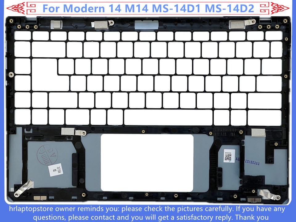 New For MSI Modern 14 MS-14D1 MS-14D2 M14 Upper Case Palmrest Keyboard ...