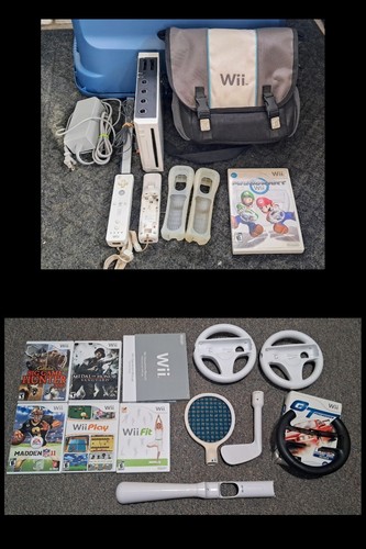 Wii Console Bundle Controllers Travel Bag MarioKart Sports Accessories ...