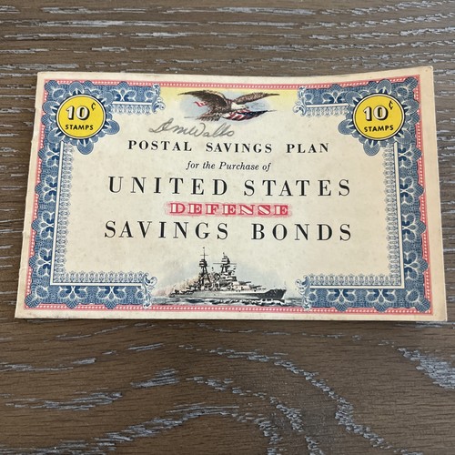WWII 10cent US Defense Savings Bonds Stamps Book-Postal Savings Plan ...