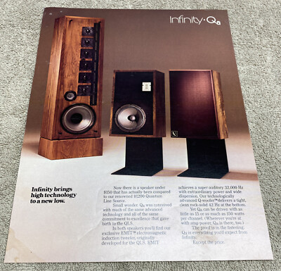 INFINITY QUANTUM 1 Qa SPEAKERS ORIGINAL PROMOTIONAL PRODUCT LEAFLET AD ...