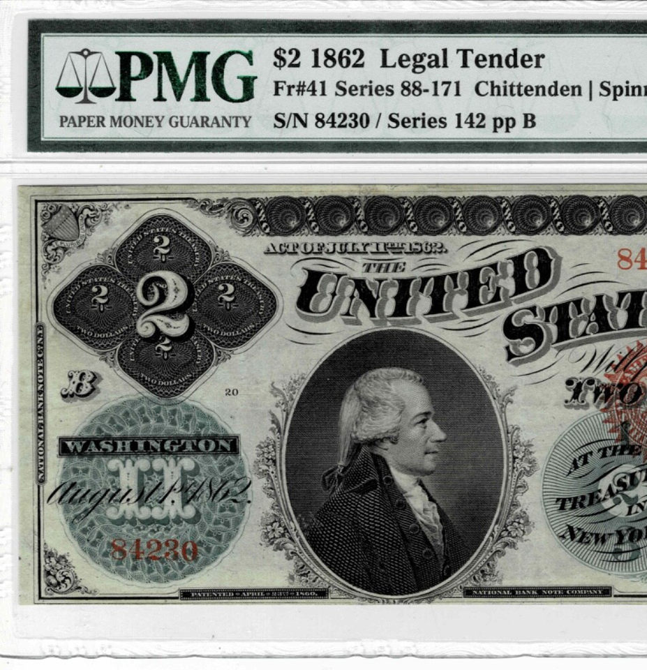 1862 $2 Legal Tender 'Greenback' note--fr.41 PMG Very Fine 30 | eBay