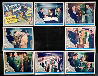 Basil Rathbone SHERLOCK HOLMES TERROR BY NIGHT 🎬 Repro. Art 8 LOBBY ...