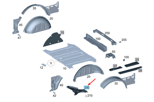 NEW MB VITO W447 REAR TO LEFT WHEEL ARCH SPLASH GUARD A44788903009051 ...