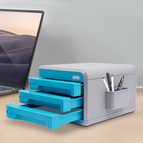 Password Lock Storage Cabinet With 3 Layer Drawer Office Desk Files ...