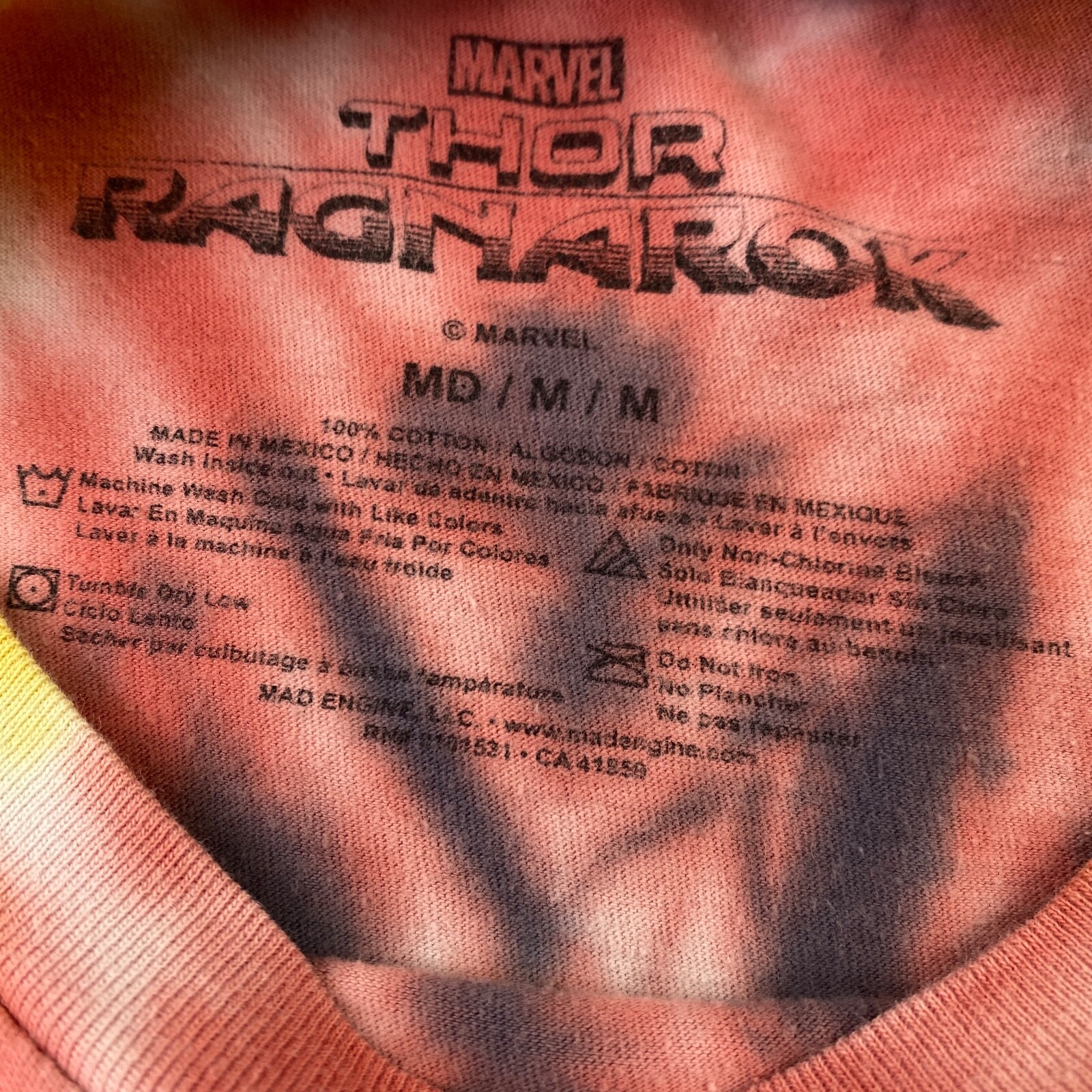 Marvel Thor Ragnarok Mens Shirt Medium Tie Dye Movie | eBay