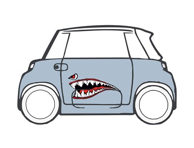 Set Stickers Citroen Ami Door Side Shark Mouth Teeth | eBay