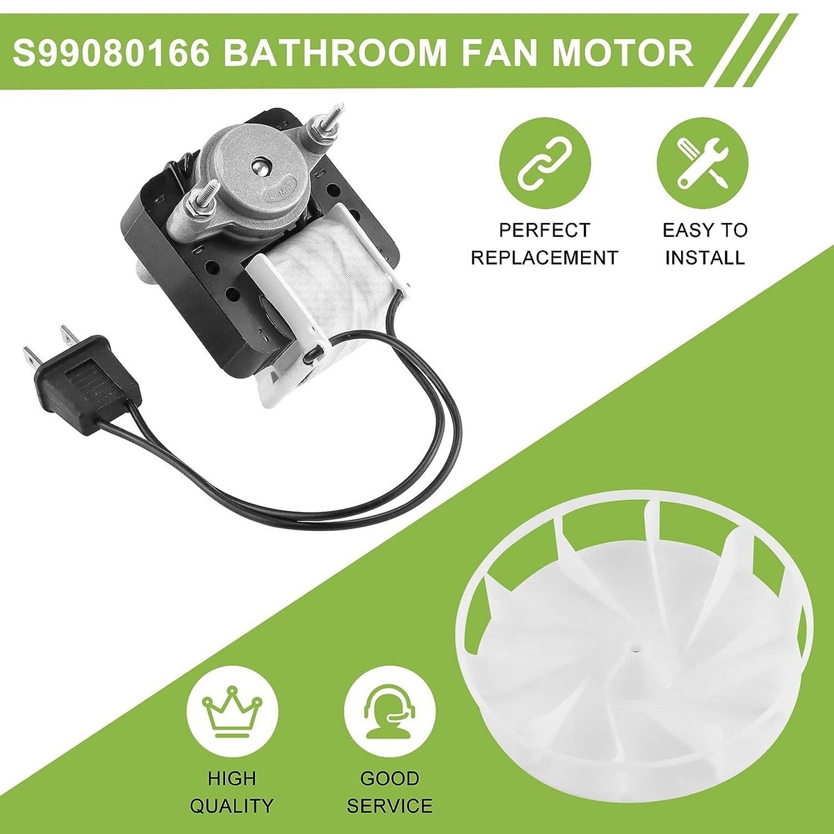 Nautilus Model N655 Parts Bath Fan Motor And Blower Wheel
