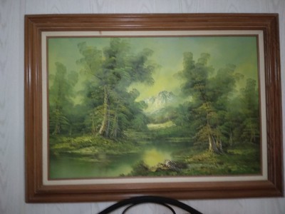 VTG Framed Hanrey Oil Painting on Canvas signed by Hanrey, river ...
