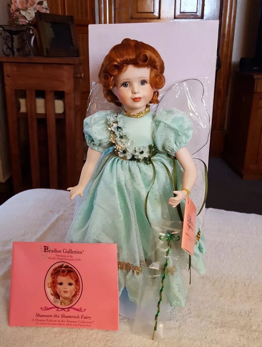 Paradise Galleries Porcelain Doll - Shannon the Shamrock Fairy New In ...