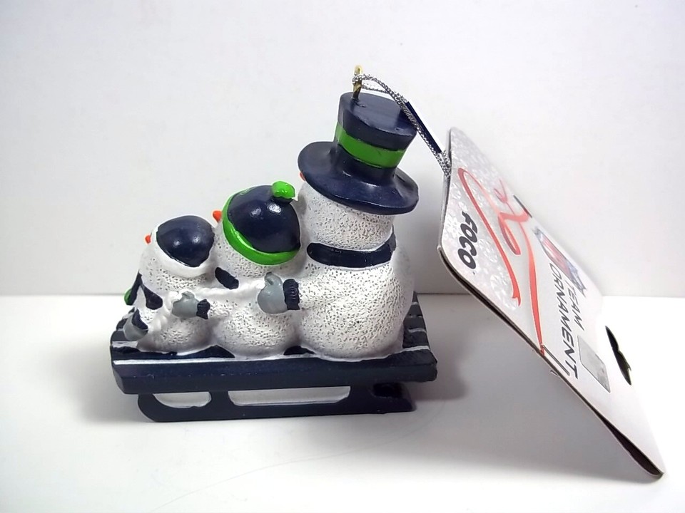 Seattle SEAHAWKS Snowmen on Sled Christmas team ornament NEW 2020 | eBay