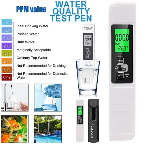 2/3Pcs Water Quality Detection Pen Drinking Water EC Meter 3 in 1 TDS ...