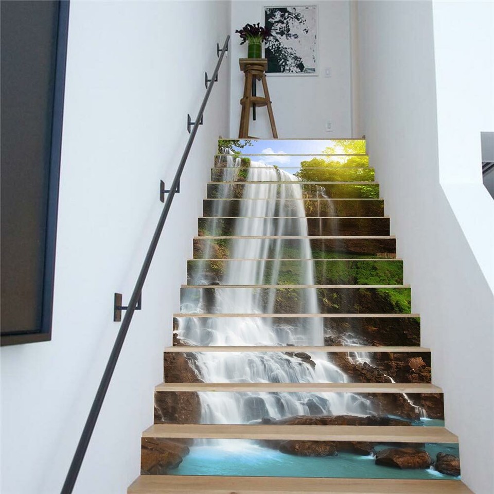 13pcs 3D Stair Riser Staircase Sticker Vinyl Photo Mural Decal Scenery ...