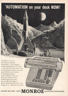 1955 Monroe Calculating Machines: Automation On Desk Vintage Print Ad ...