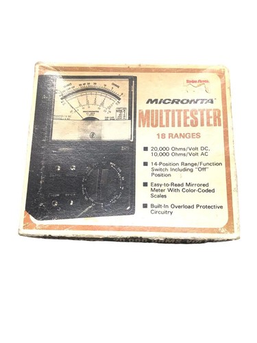 Vintage Micronta Multitester 18 Ranges No. 22-201B Two Jewel Meter with ...