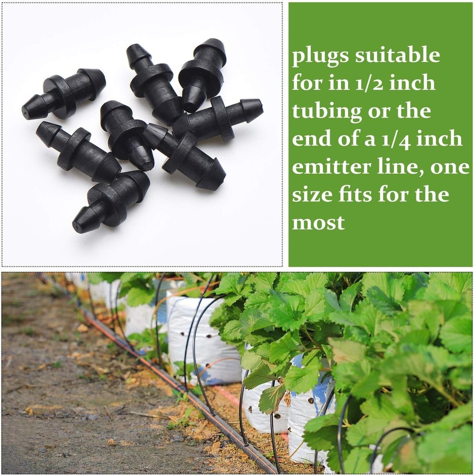 150 Pieces Drip Irrigation Plug Irrigation Goof Plug 1/4 1/2 Drip ...