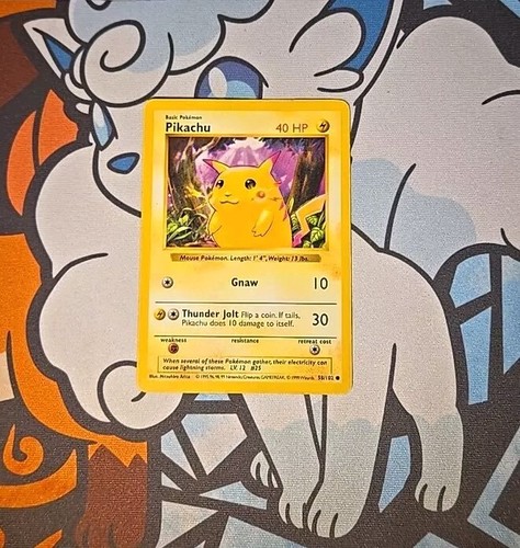 Shadowless Pikachu Red Cheeks Variant 58/102 1999 Vintage Pokemon Base ...