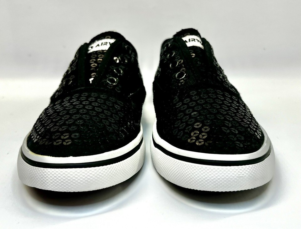 Airwalk Women's Black Canvas & Sequin No Lace-Up Slip-On Low Top ...