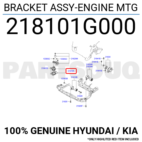 218101G000 Genuine Hyundai / KIA BRACKET ASSY-ENGINE MTG | eBay