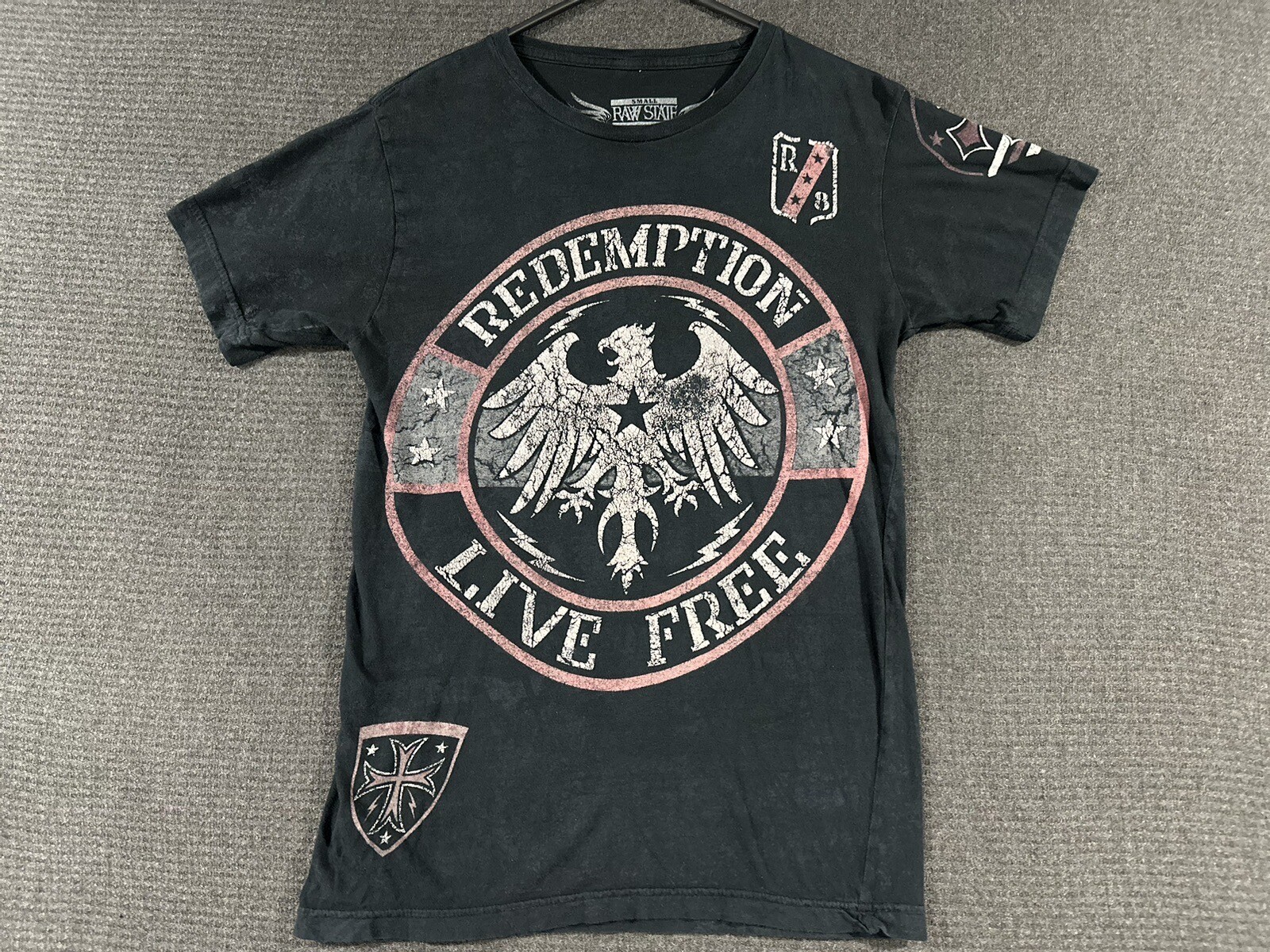Raw State Redemption Live Free T Shirt Small Black | eBay