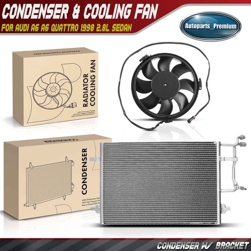 AC Condenser & Cooling Fan Assembly Kit for Audi A6 A6 Quattro 1998 2 ...