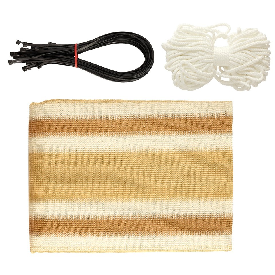 (Pack of 3) Cali Beige/Sand Deck Balcony Privacy Screen Net Mesh 32" x ...