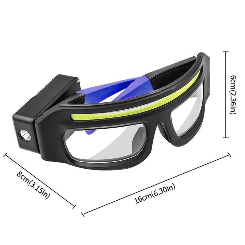 1pc Safety Glasses with Lights, Rechargeable Lighted LED Safety Glasses ...