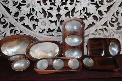 NEW Balinese Hand Crafted Sono Wood / Shell Bowls - Choose from many ...