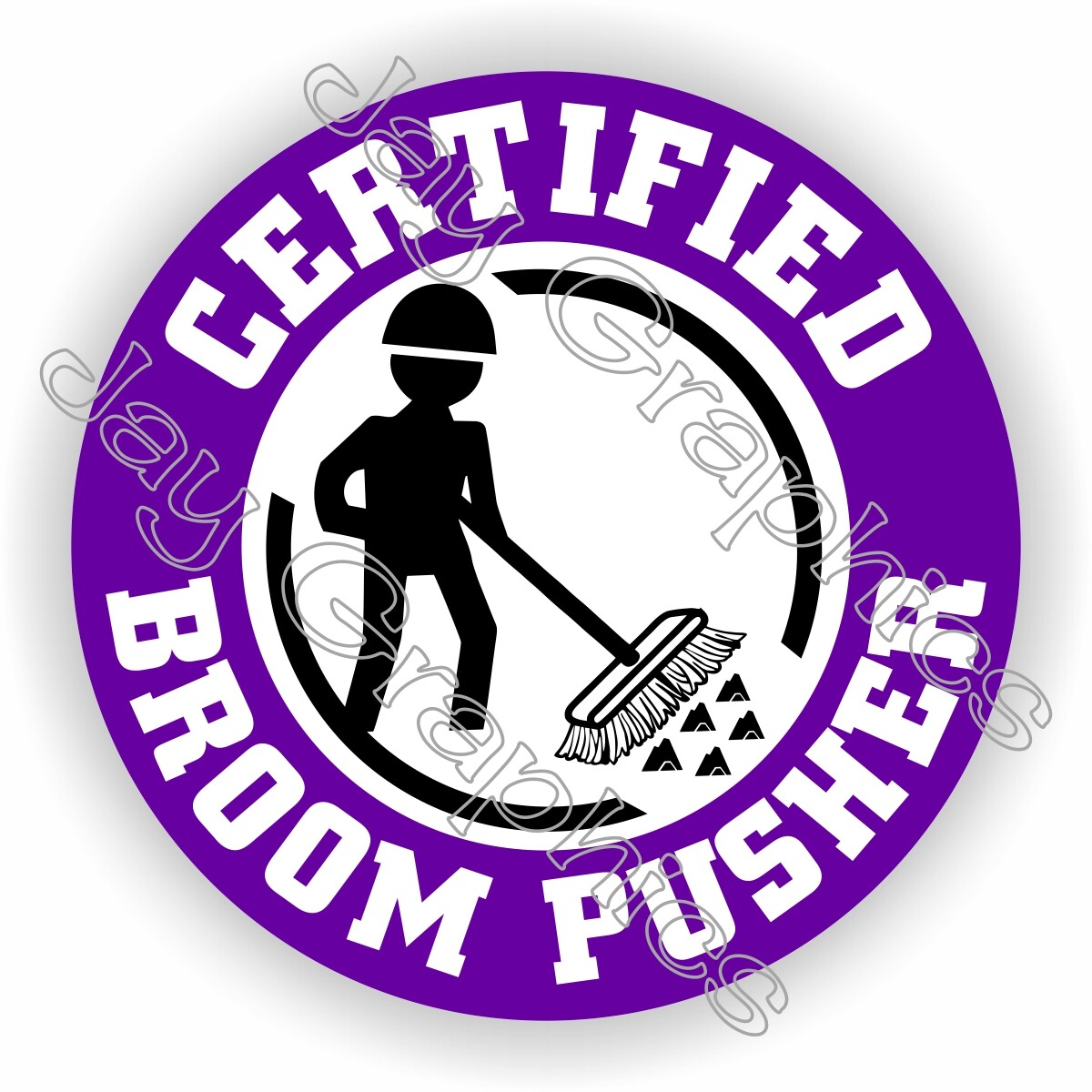 Funny BROOM PUSHER Hard Hat Sticker / Helmet Safety Decal Foreman USA ...