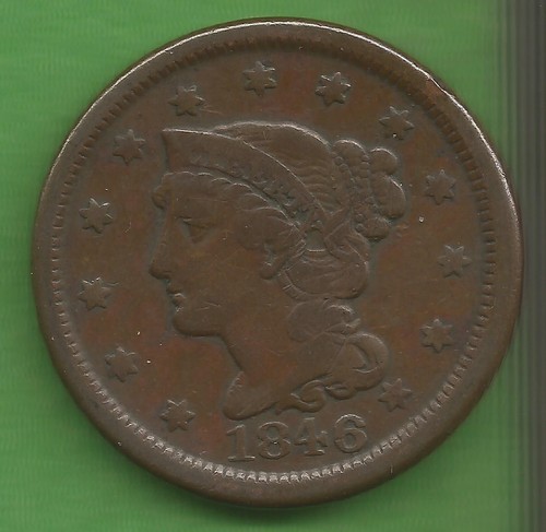 1846 BRAIDED HAIR LARGE CENT, SMALL DATE - 178 YEARS OLD!!! | eBay