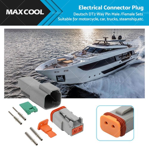 10 X Deutsch DT 2 Way Pin Male & Female Kit Electrical Connector Plug ...