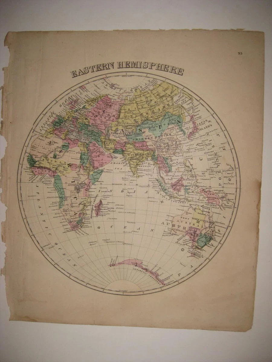 Eastern Hemisphere Map Labeled Continents